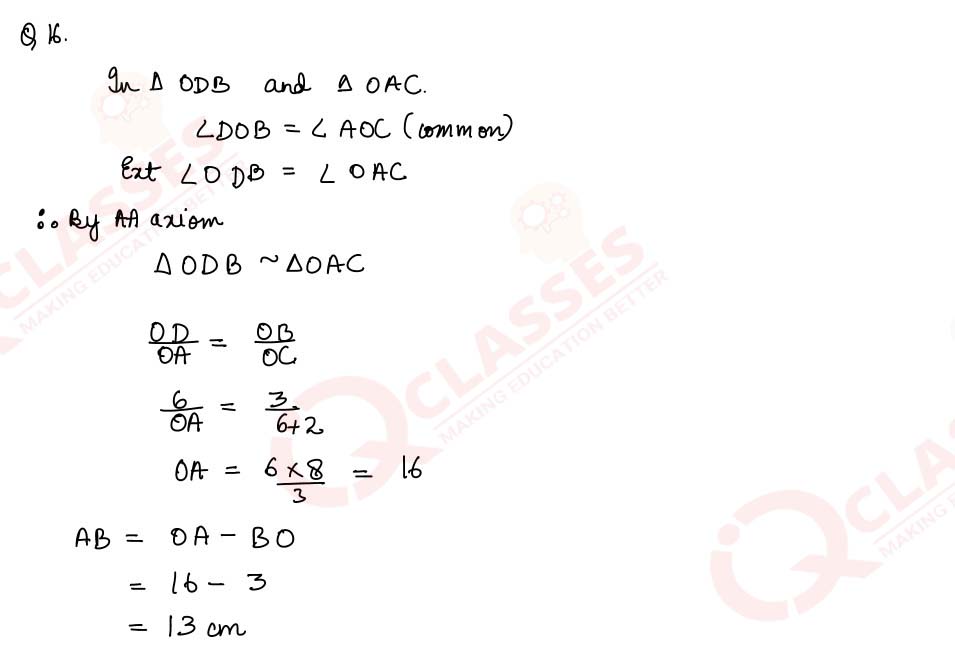Q16 In the adjoining figure, chords AB and CD of the circle are produced to meet at O. Prove ...