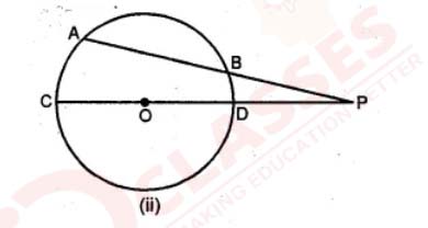 Q13 (a) In the figure (i) given below, chord AB and diameter CD of a circle with centre O meet ...