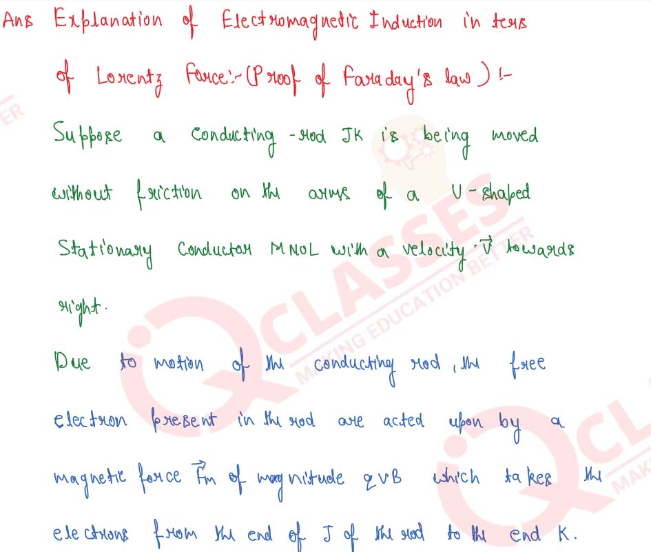 class12 ISC Physics Nootan Chapter Electromagnetic Induction