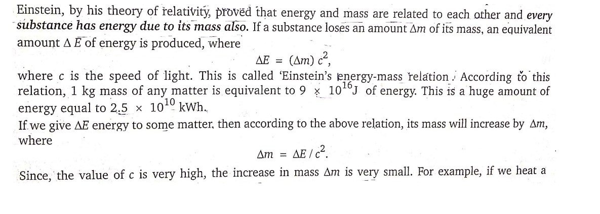 class12 ISC Physics Nootan Chapter Mass Energy Equivalence