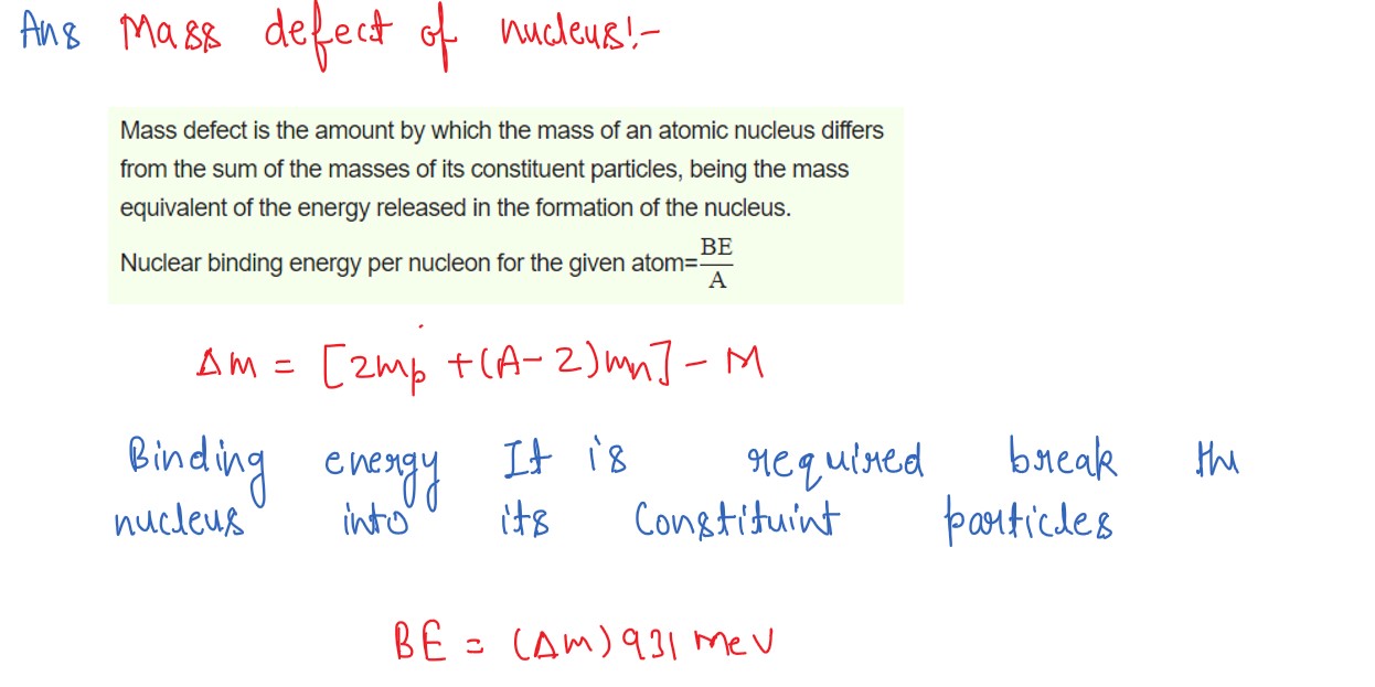 class12 ISC Physics Nootan Chapter Mass Energy Equivalence