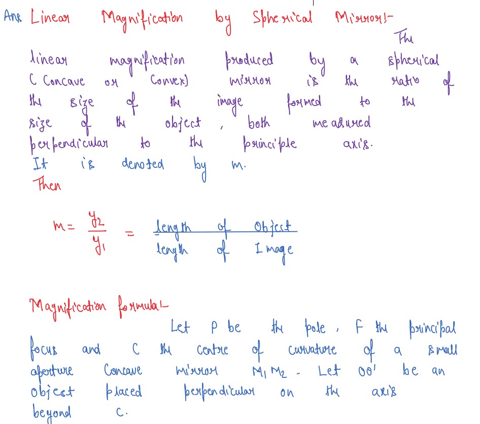 class12 ISC Physics Nootan Chapter Spherical Mirror
