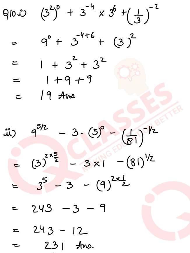 class9 ICSE Maths Chapter Indices