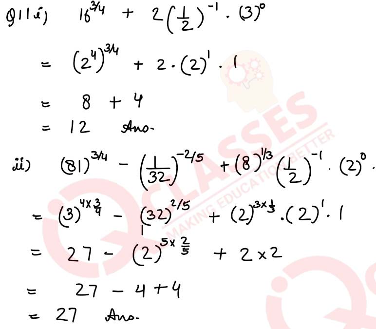 class9 ICSE Maths Chapter Indices