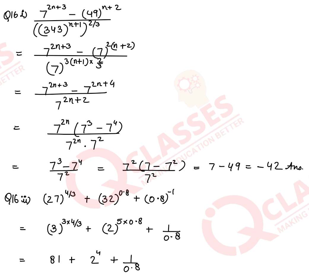 class9 ICSE Maths Chapter Indices