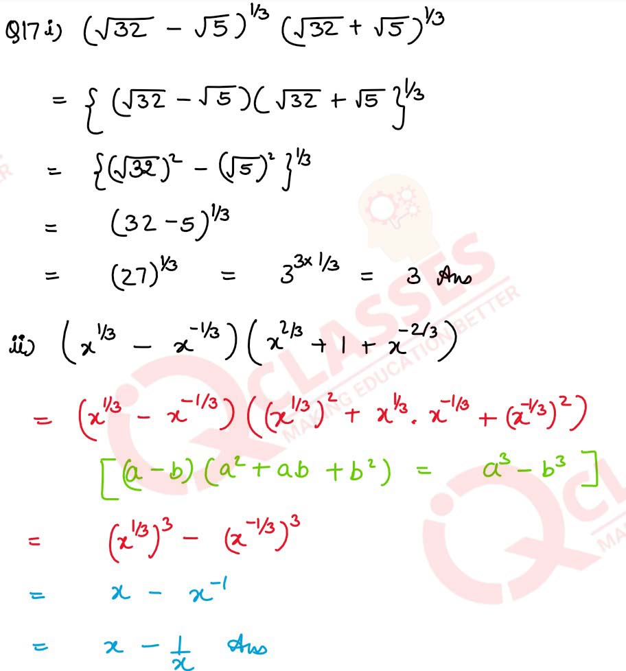 class9 ICSE Maths Chapter Indices