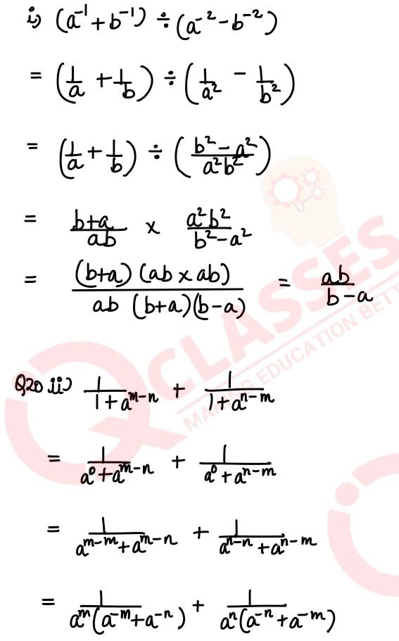 class9 ICSE Maths Chapter Indices