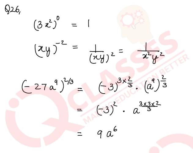 class9 ICSE Maths Chapter Indices