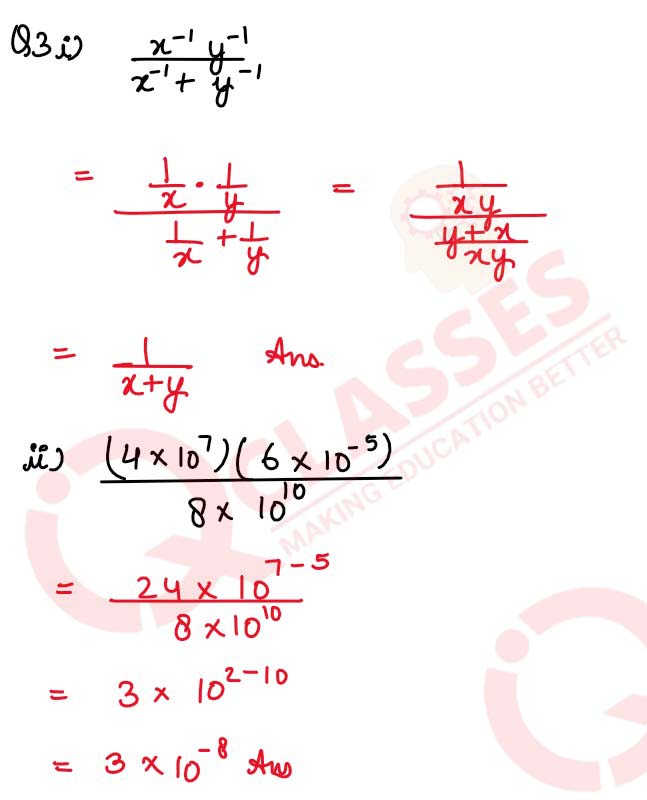 class9 ICSE Maths Chapter Indices